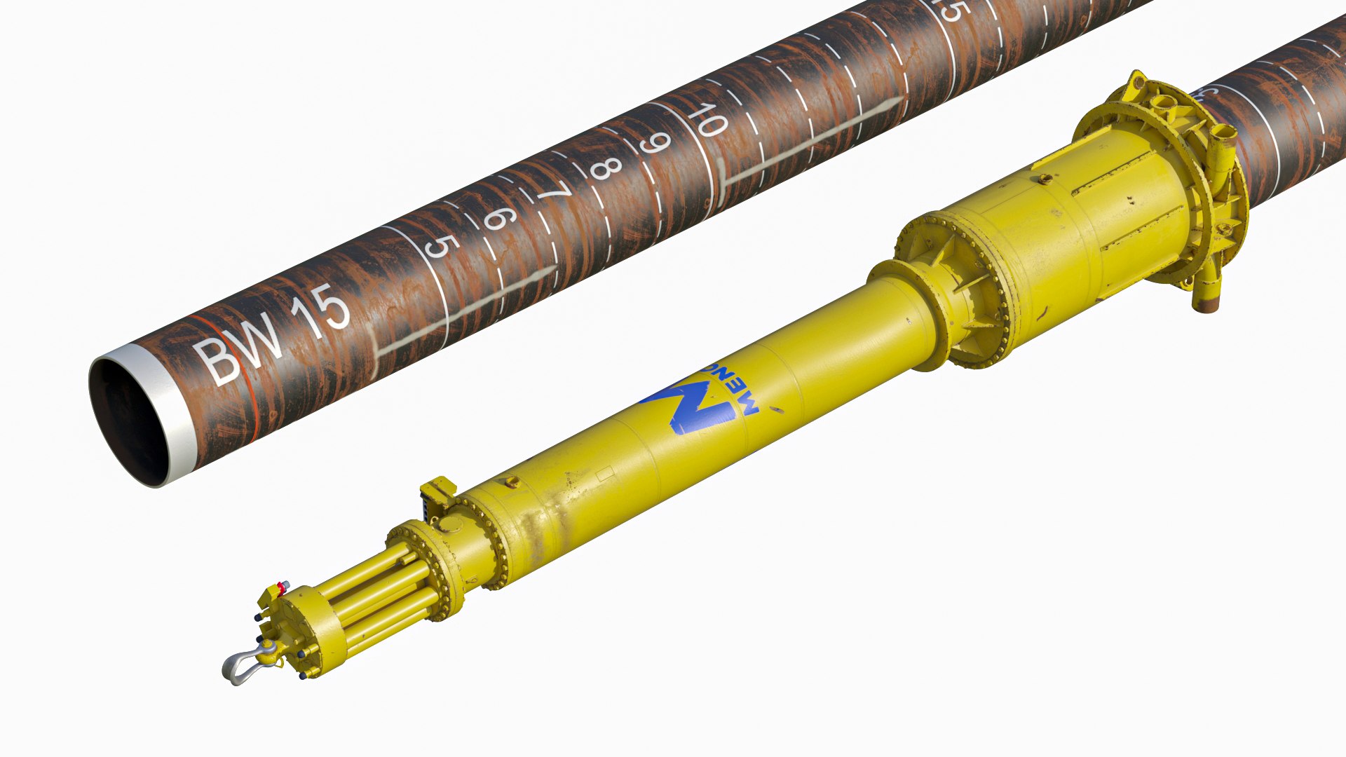 3D Model Offshore Hydraulic Hammer MENCK Old - TurboSquid 2341350