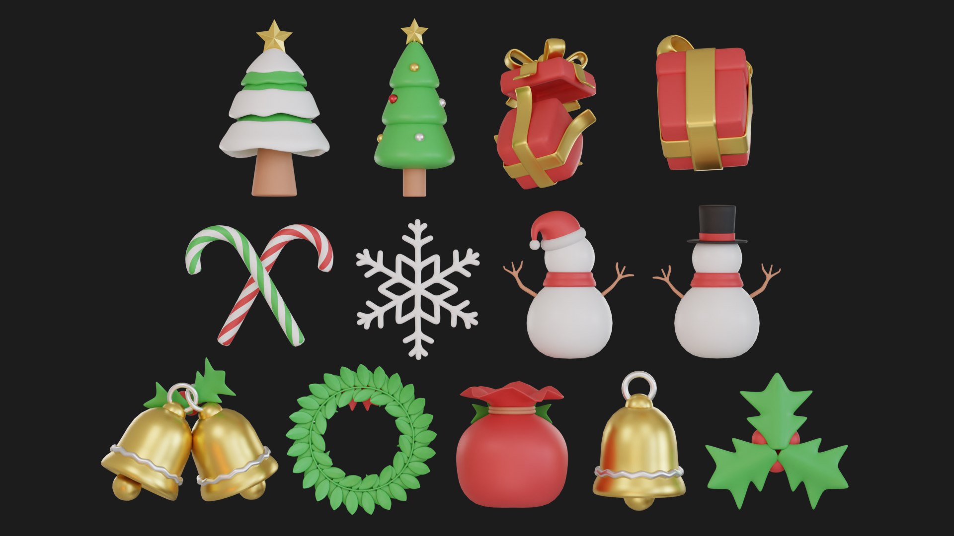 3D Christmas Pack Model - TurboSquid 2218765