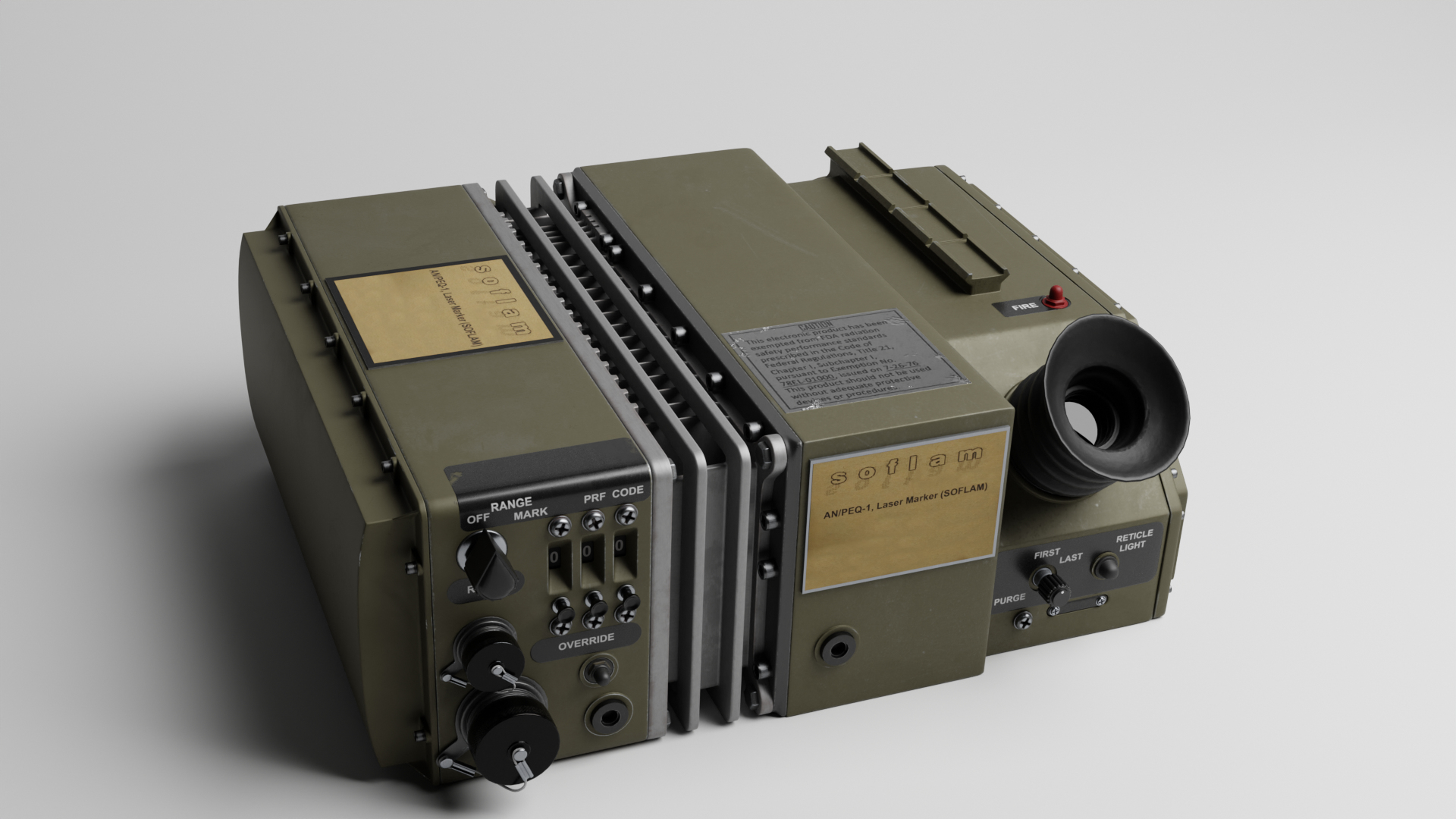 3D ANPEQ-1 SOFLAM Laser Designator Model - TurboSquid 2214149