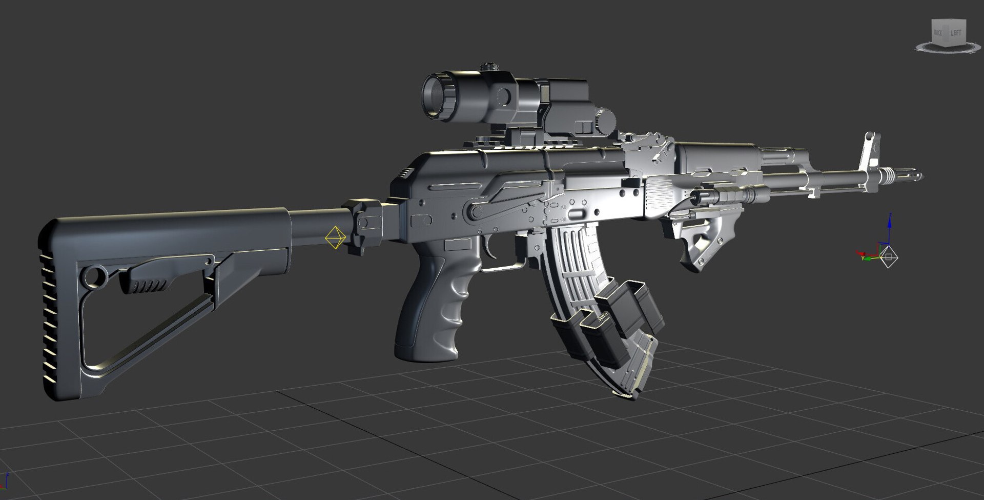 3D Modified AK47 Assault Rifle Model - TurboSquid 2065466