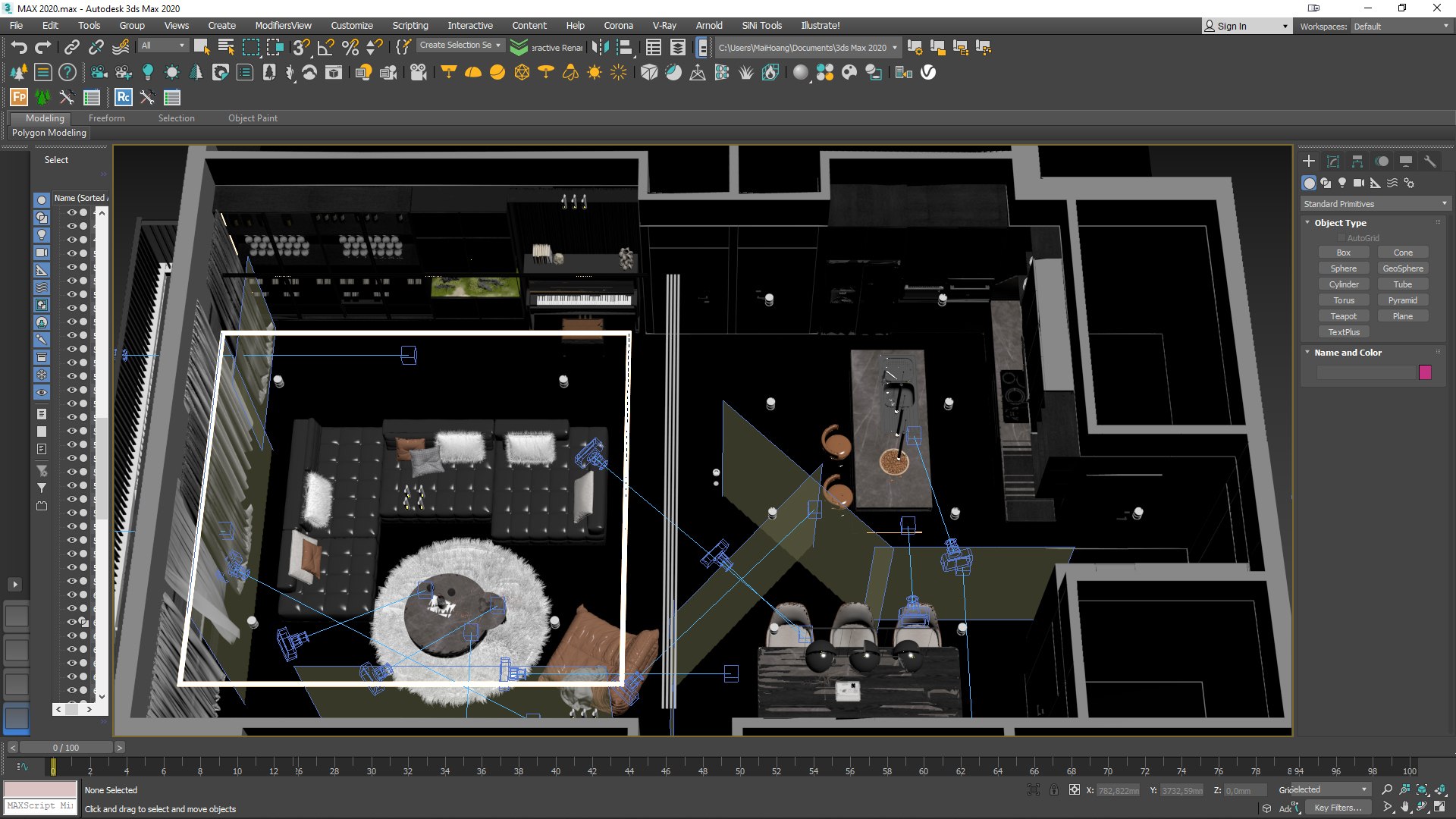 Living Kitchen Dining 03 - HanhCT - MAX FBX OBJ SKP DAE Simlab 3D Model ...
