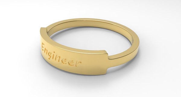 3D Engineer Ring Female Gold model - TurboSquid 1870669