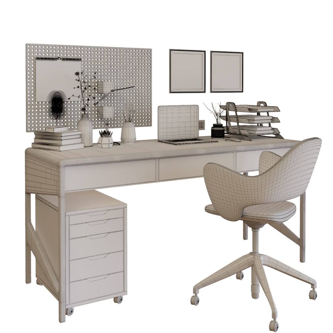 3D Workplace Office Work Model - TurboSquid 1617466