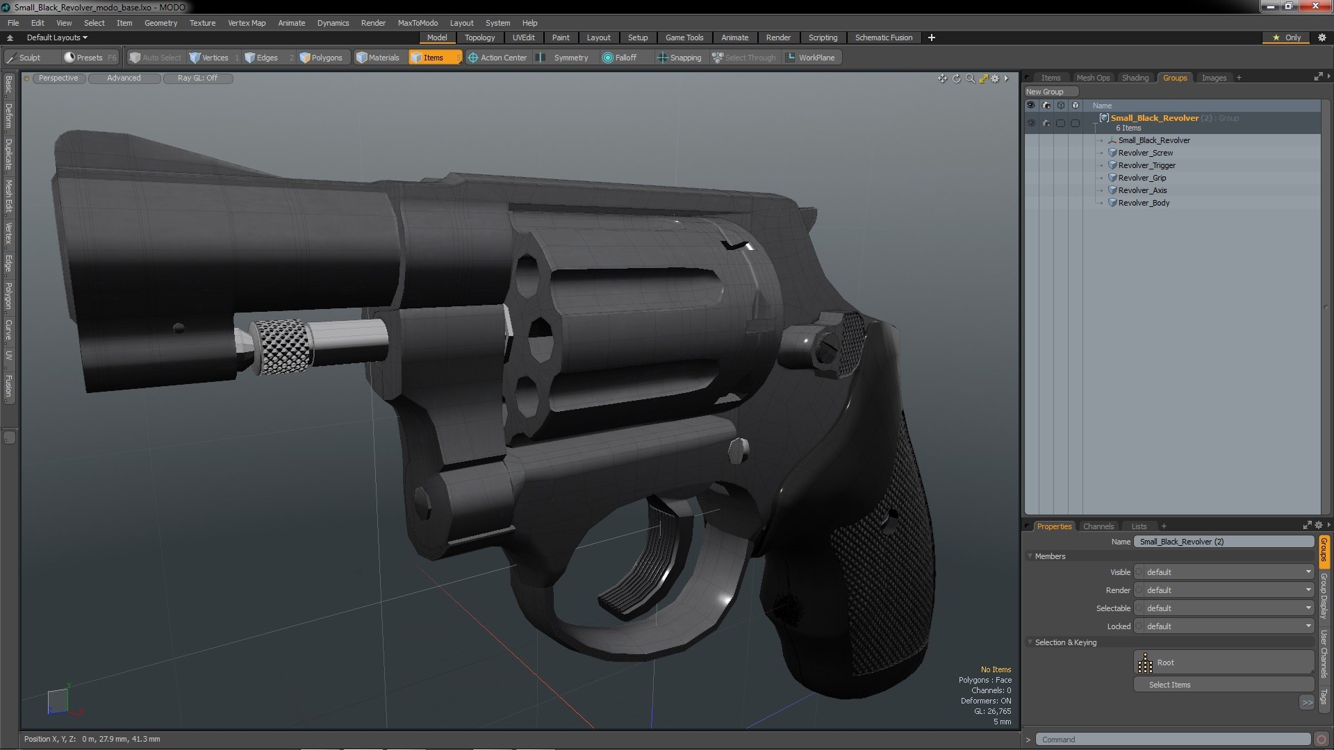 3D Small Black Revolver model - TurboSquid 2154619