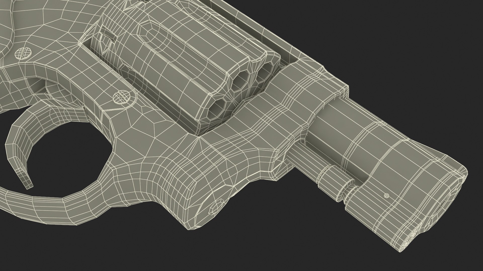 3D Small Black Revolver model - TurboSquid 2154619