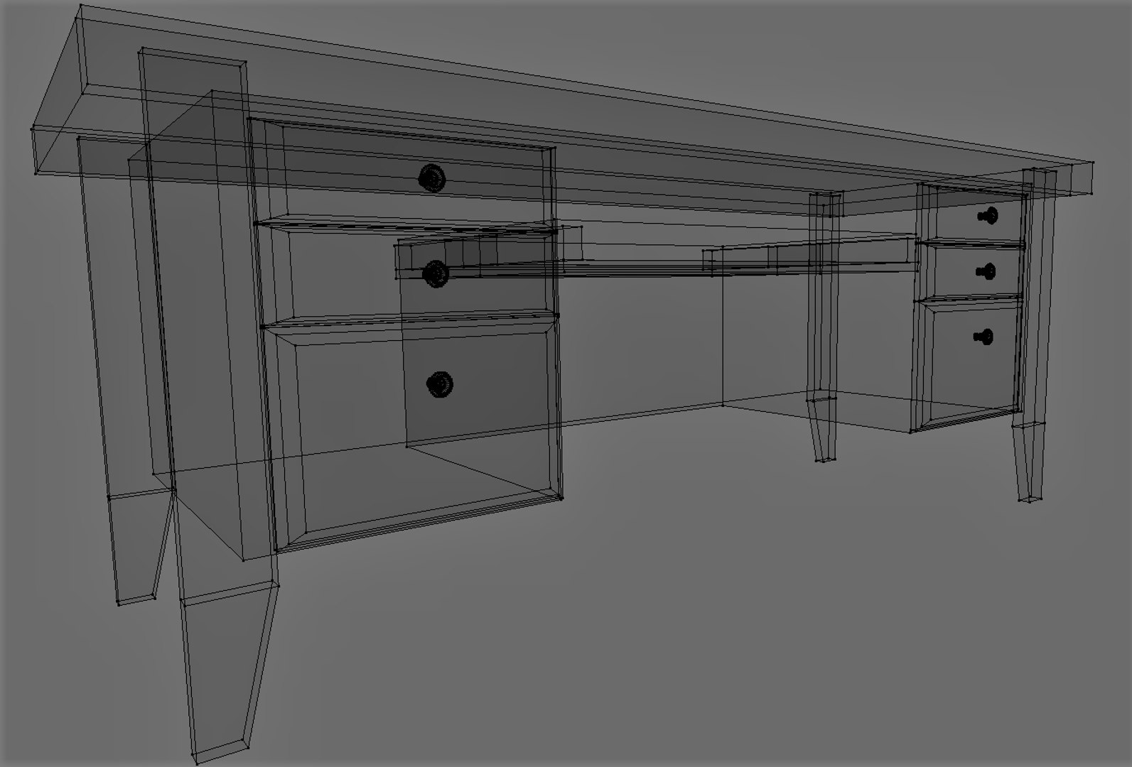 simple desk 3d 3ds