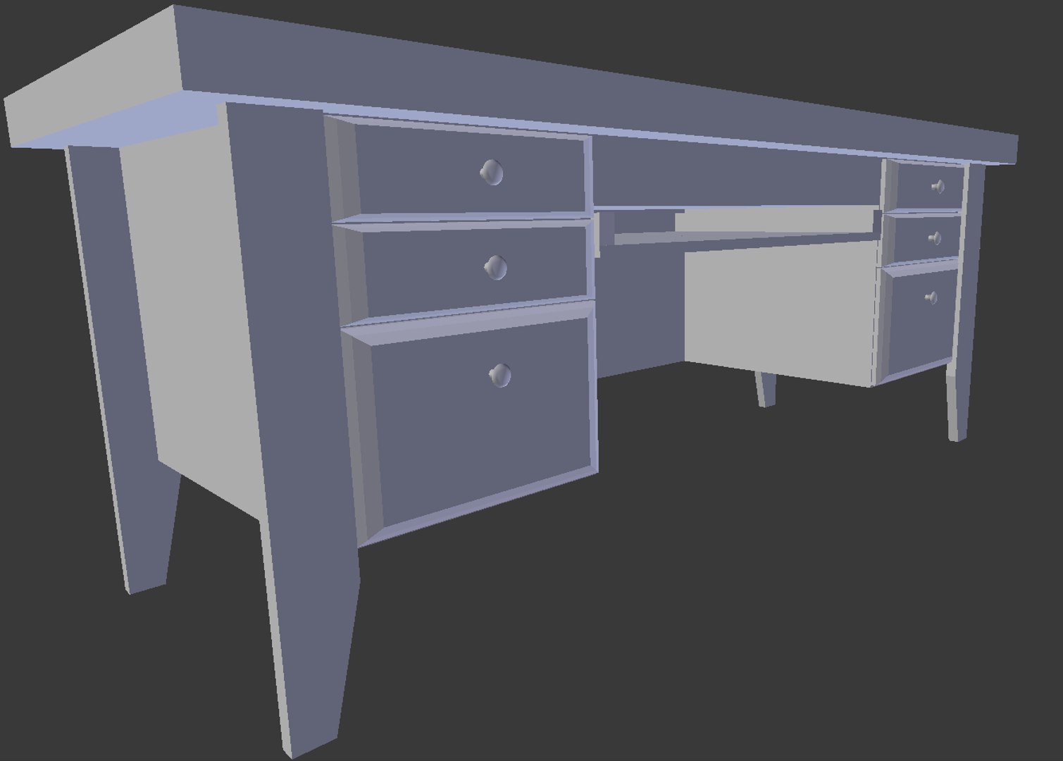 simple desk 3d 3ds