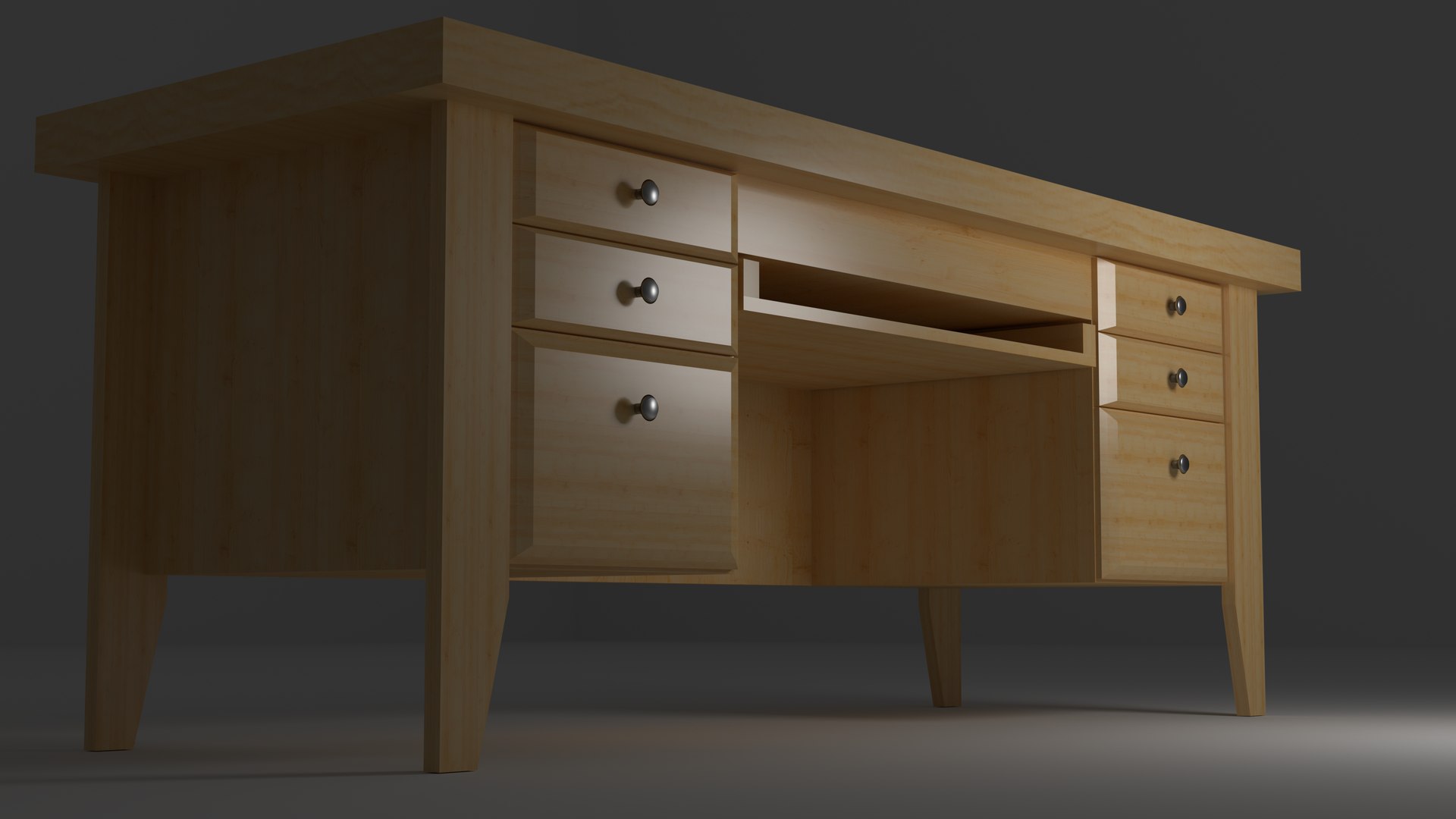 simple desk 3d 3ds