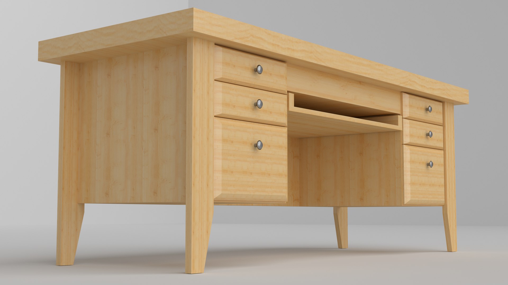 simple desk 3d 3ds