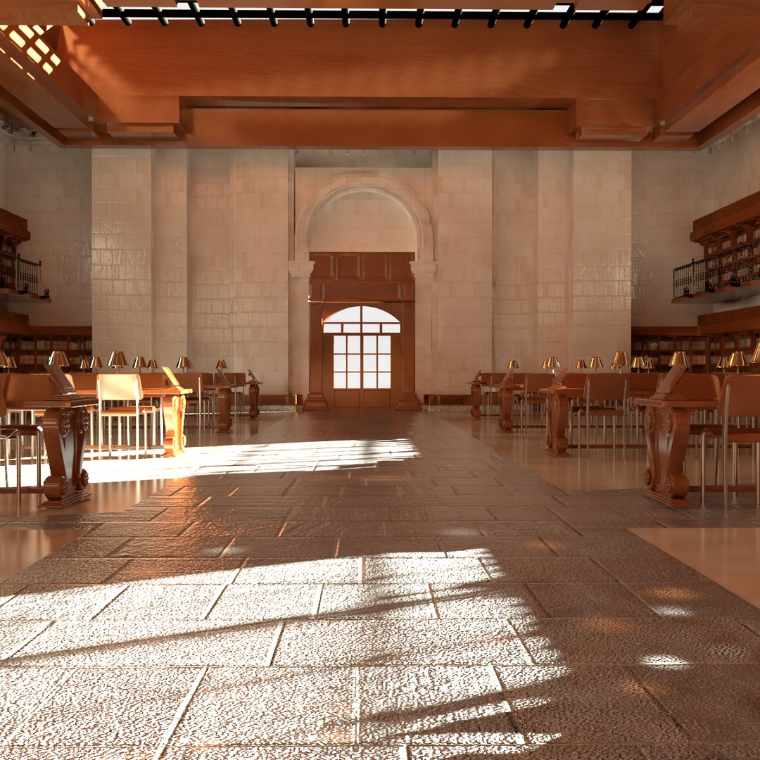 3d Model Library Interior 1