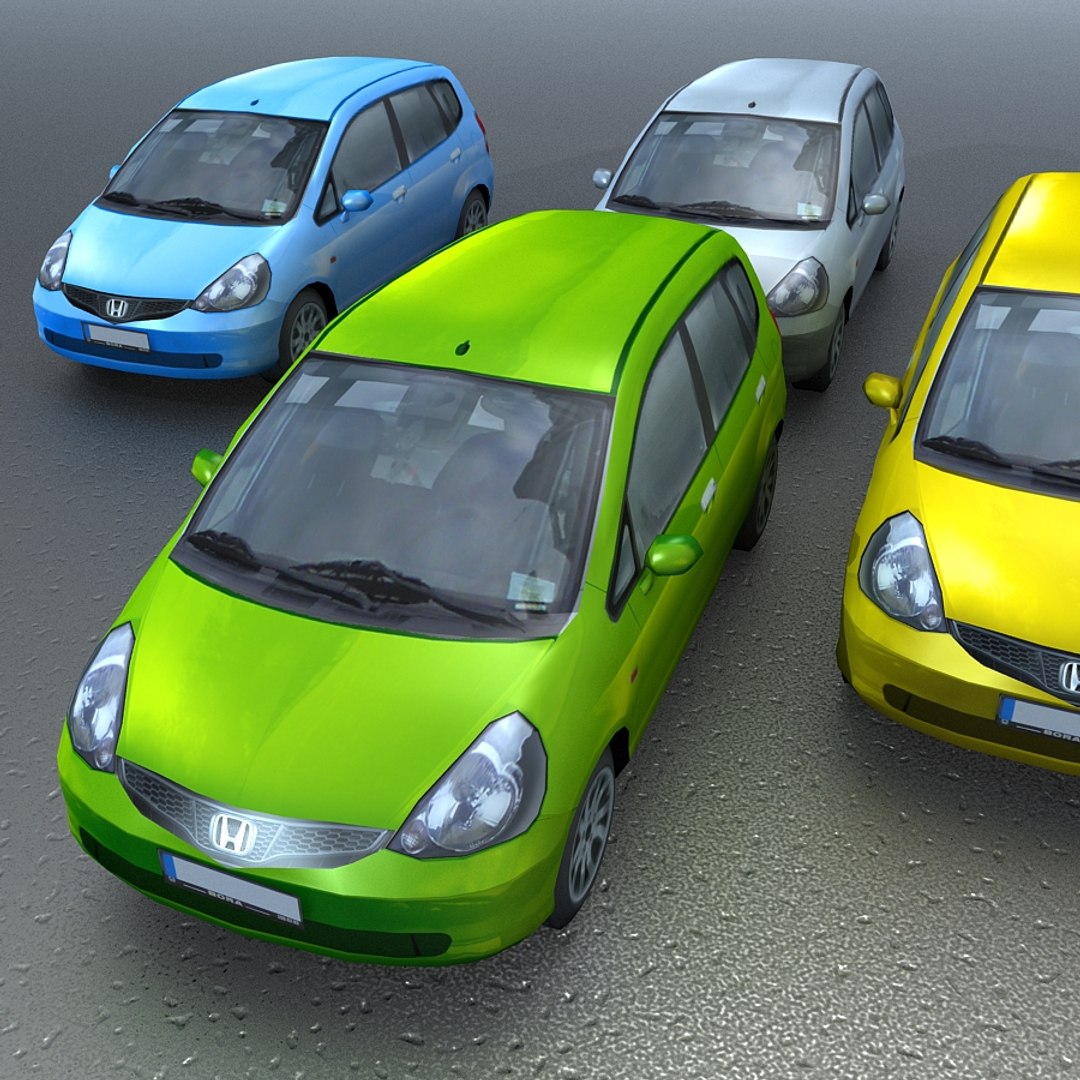 3d car 4 color model