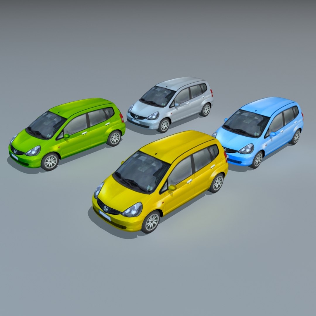 3d car 4 color model