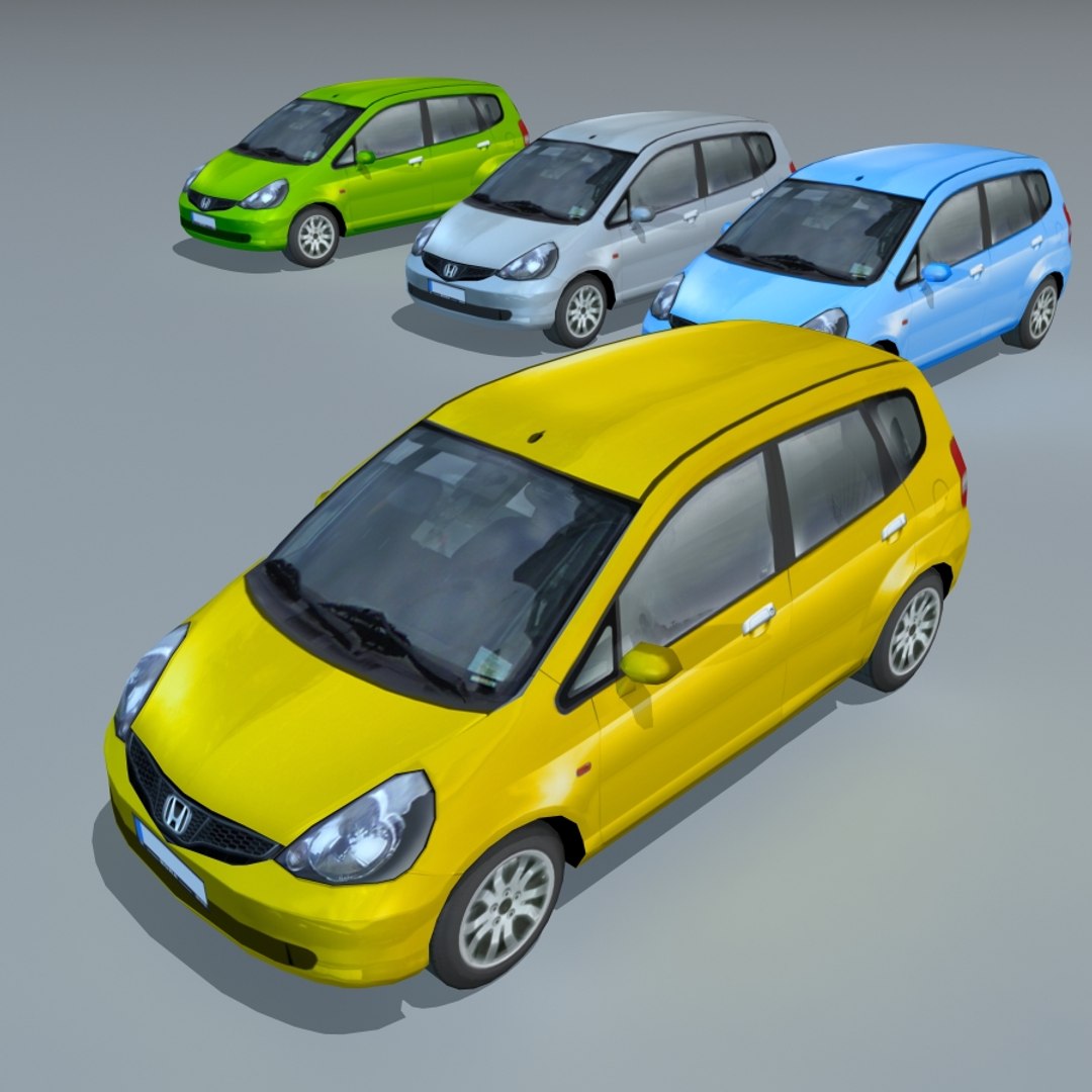 3d car 4 color model