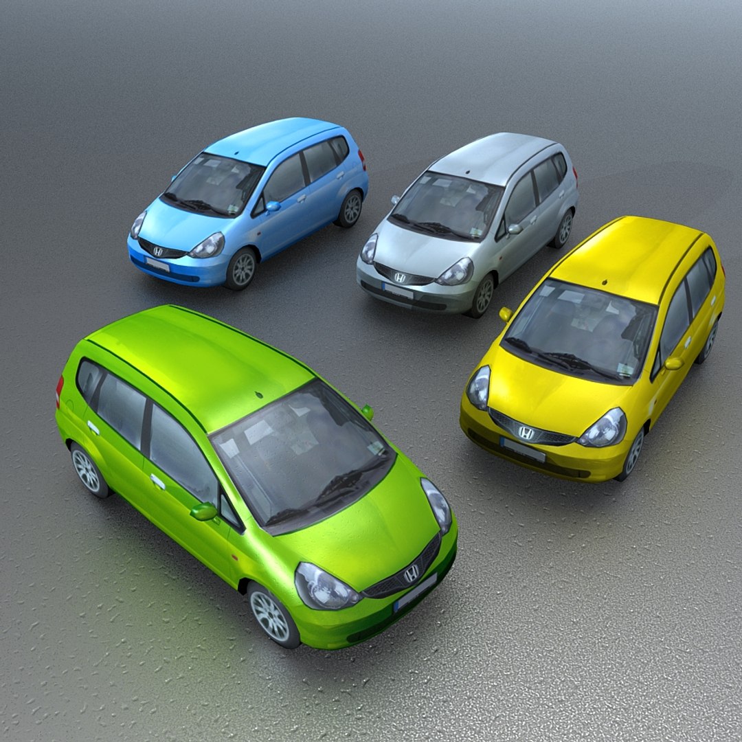 3d car 4 color model