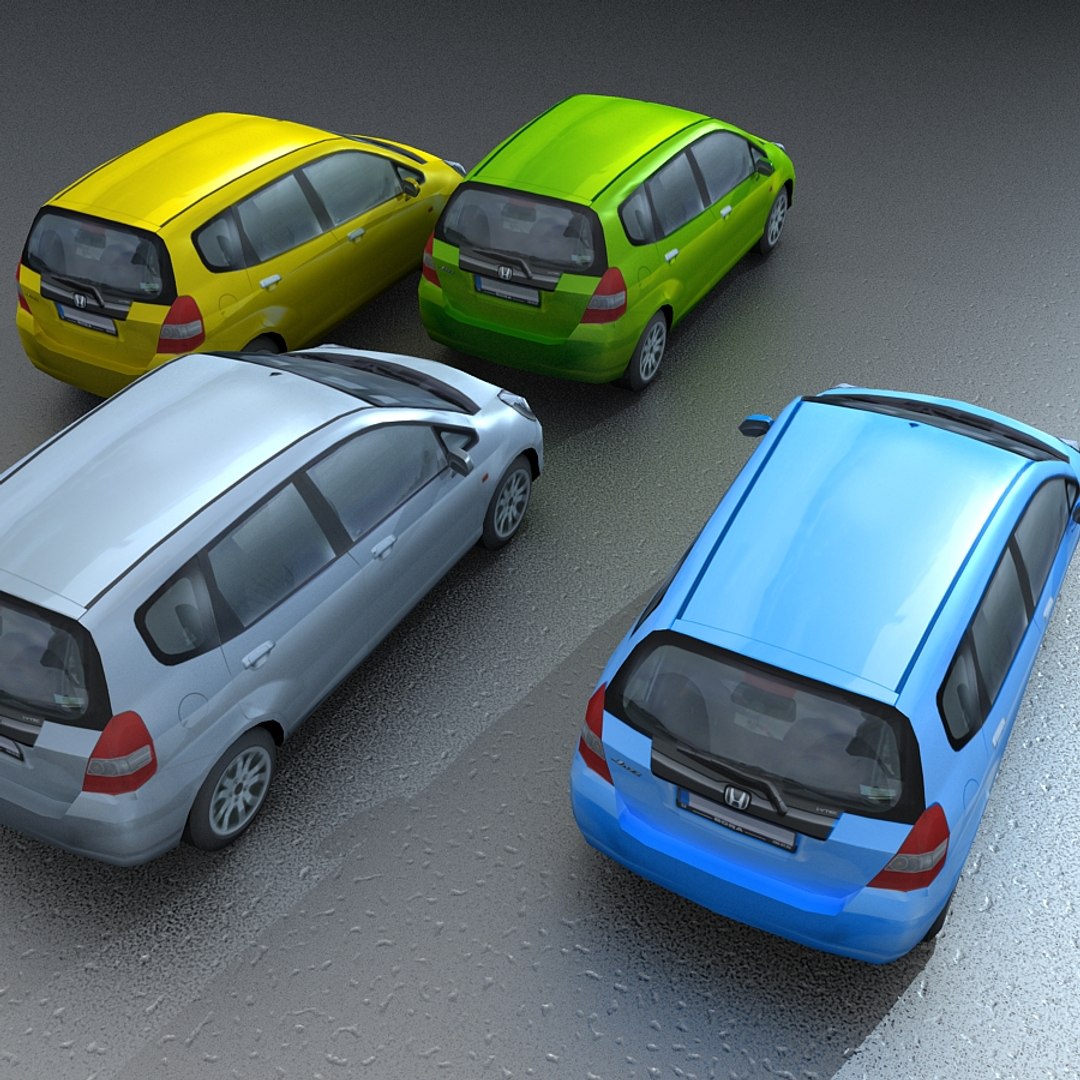 3d car 4 color model