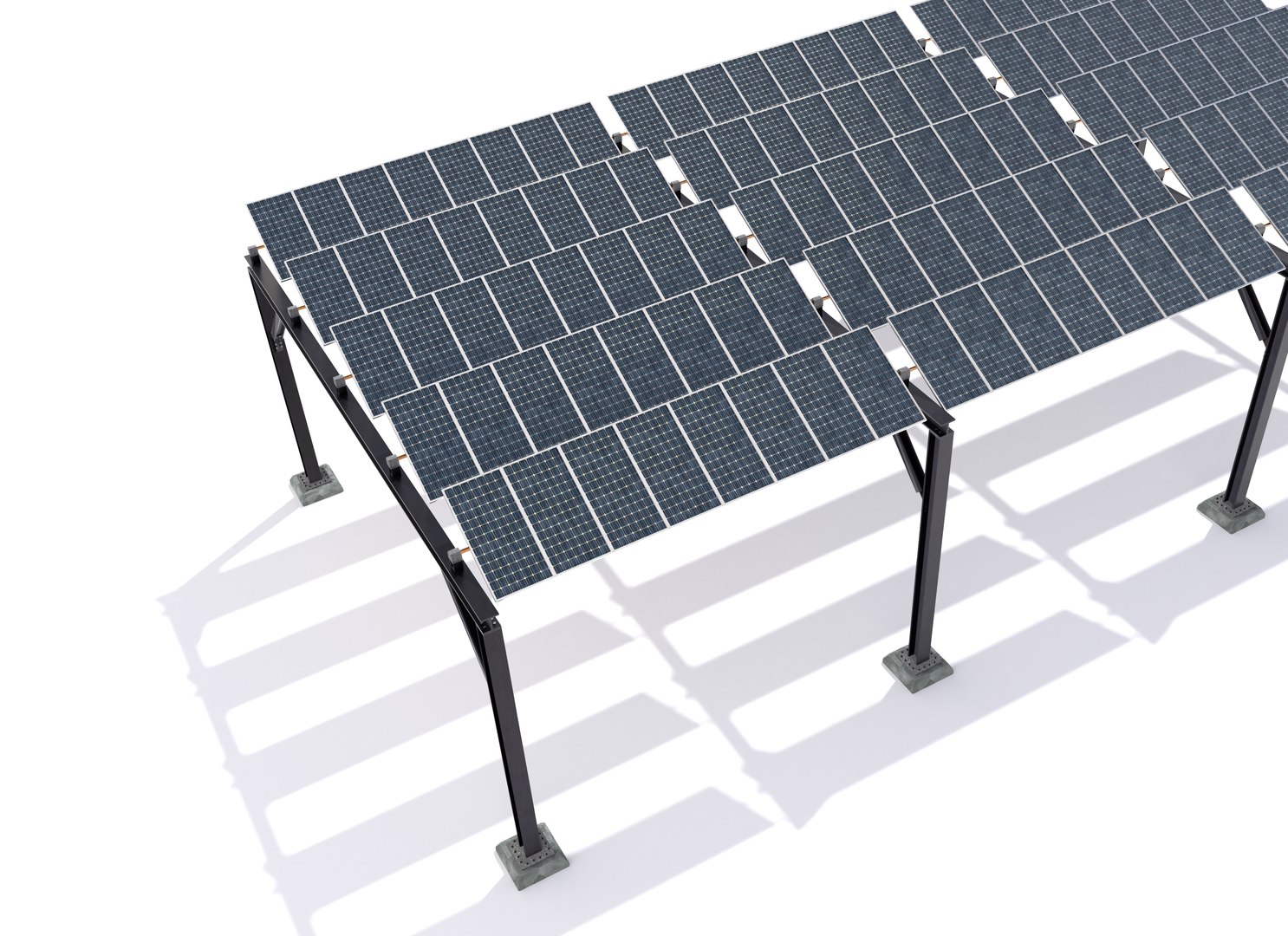 3D Elevated Pv Solar Panel Array Construction - TurboSquid 1733562