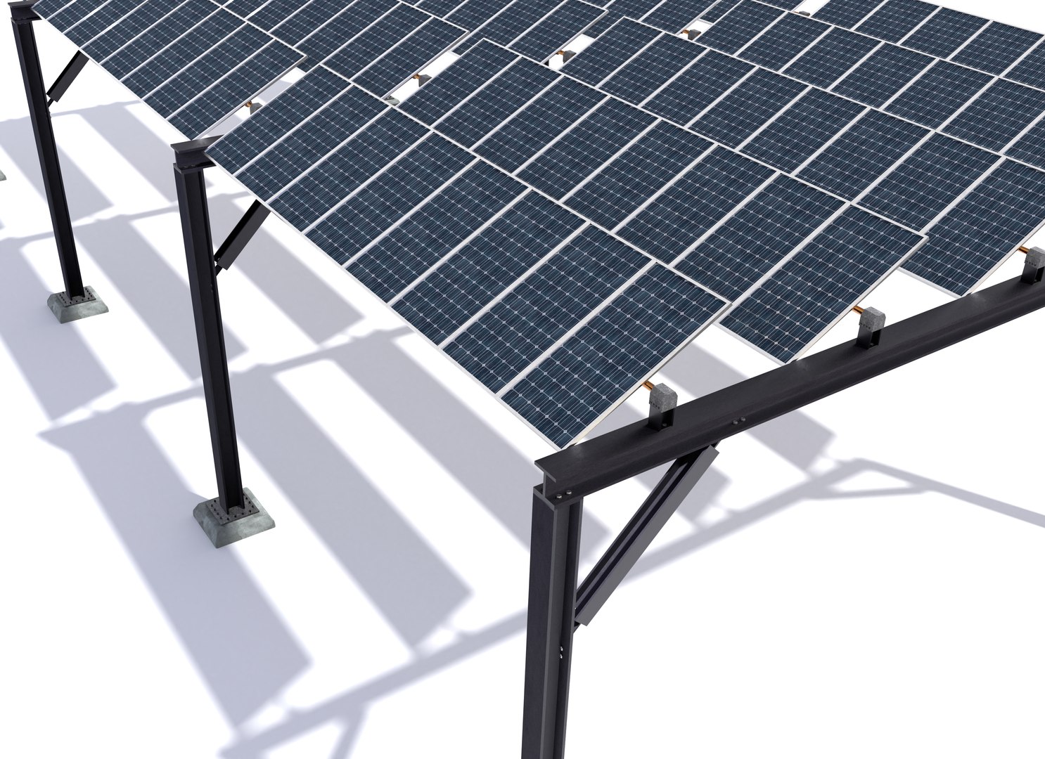 3D Elevated Pv Solar Panel Array Construction - TurboSquid 1733562