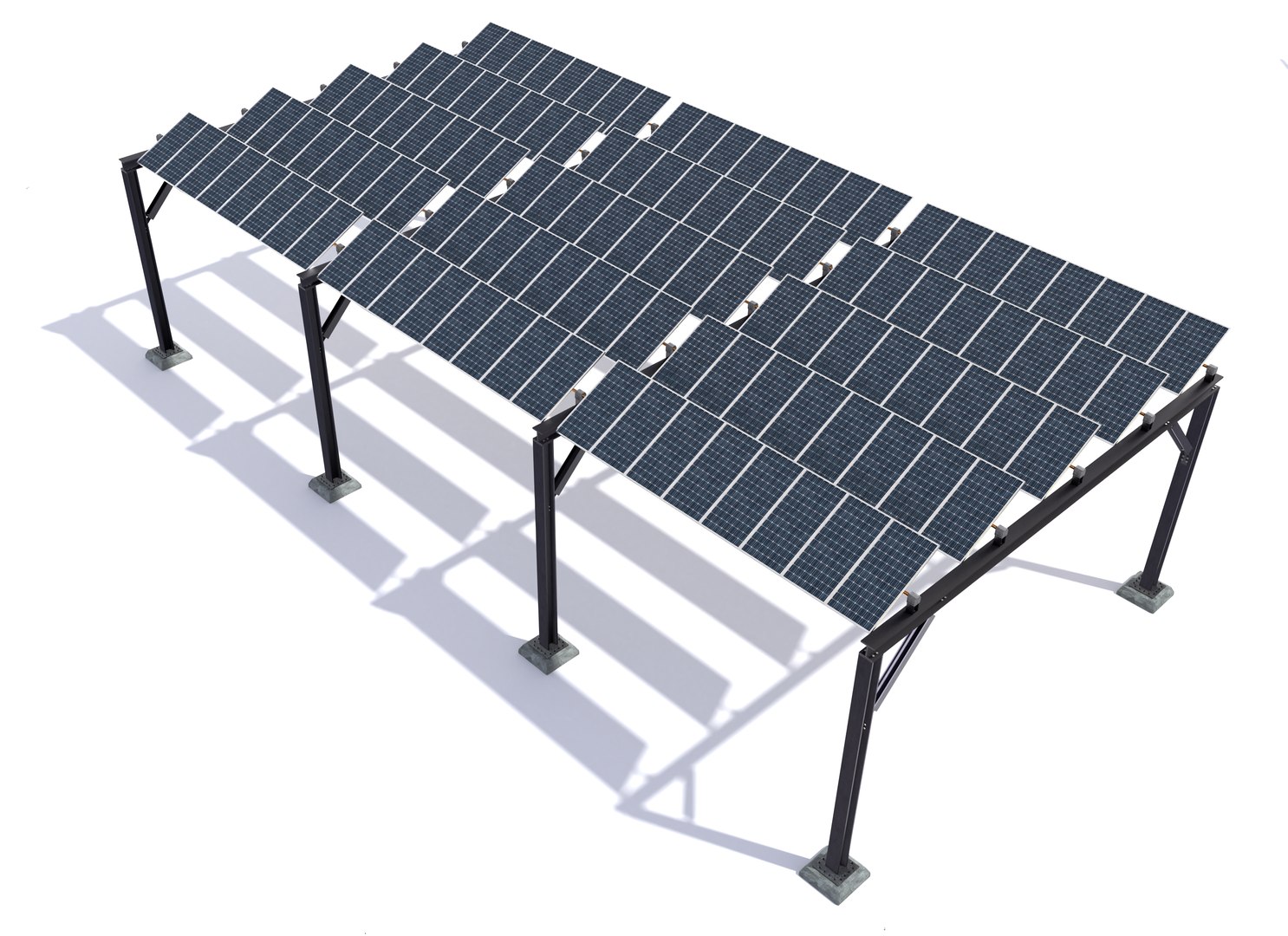 3D Elevated Pv Solar Panel Array Construction - TurboSquid 1733562