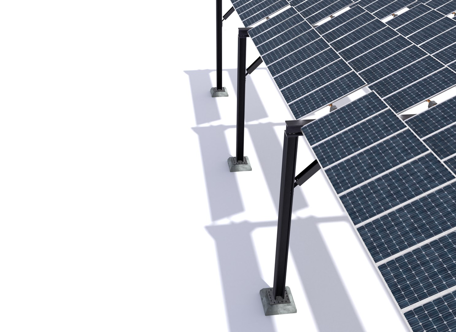 3D Elevated Pv Solar Panel Array Construction - TurboSquid 1733562