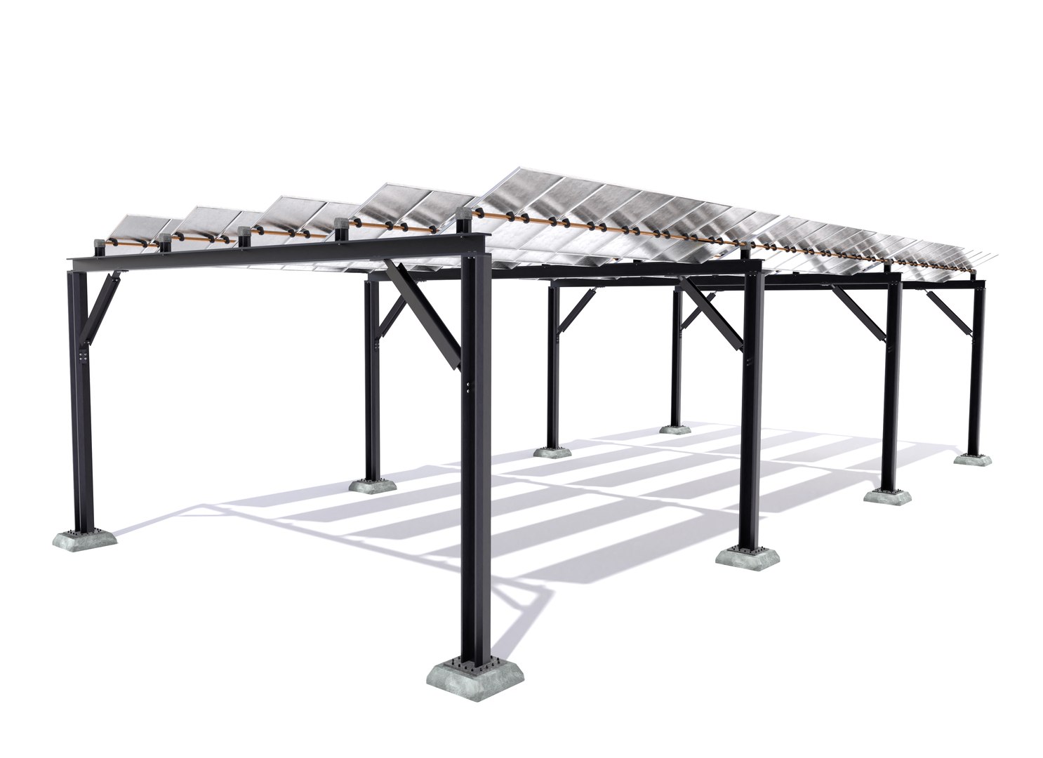 3D Elevated Pv Solar Panel Array Construction - TurboSquid 1733562