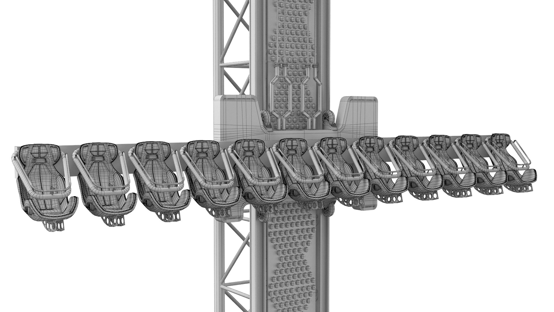 3D Sky Drop Theme Park Ride Model - TurboSquid 1726364