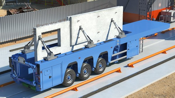 Concrete Panel Semi Trailer Loaded 3D - TurboSquid 1775585