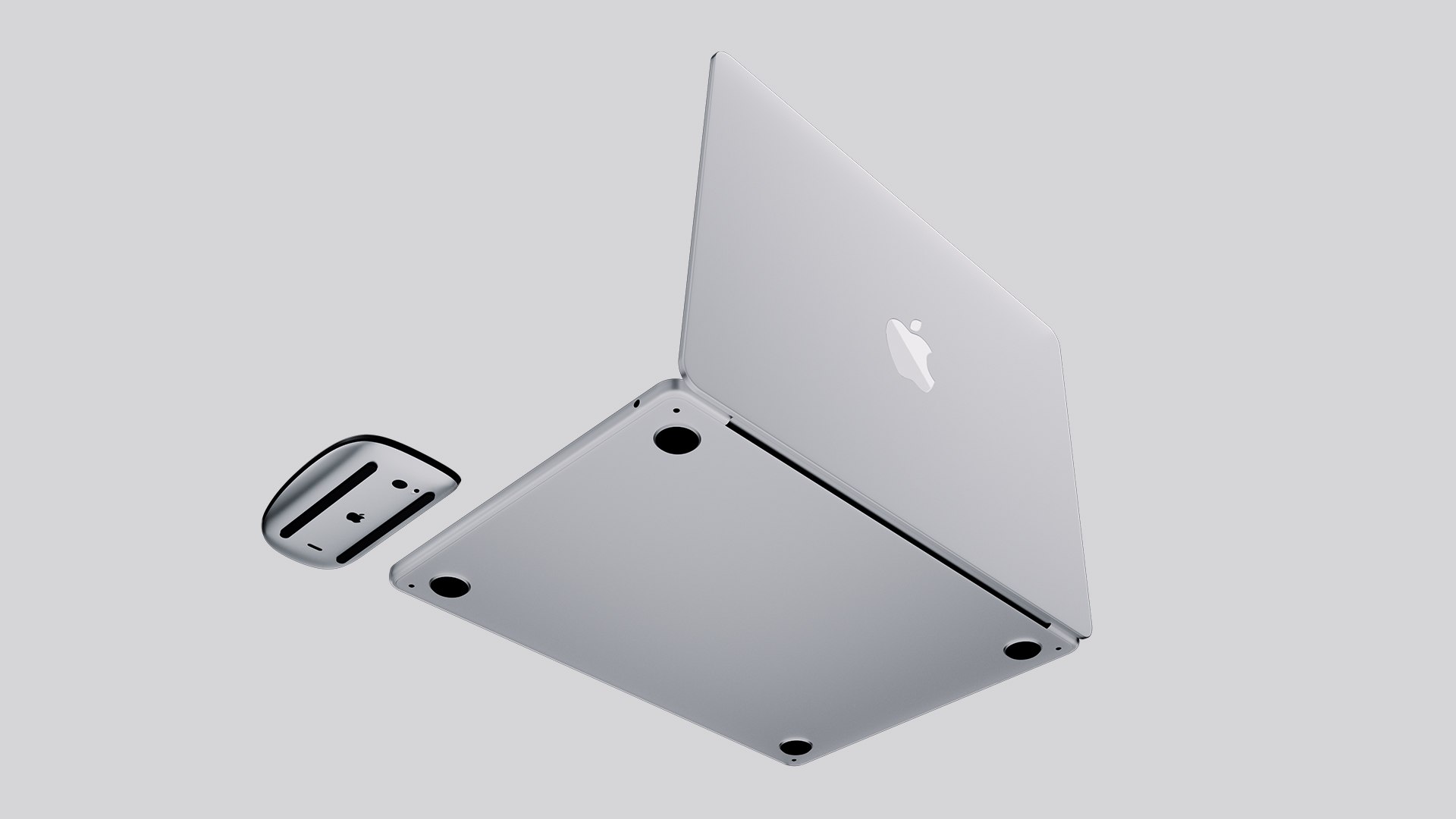 3D Apple MacBook Air M2 Silver 2022 With Magic Mouse Model - TurboSquid ...