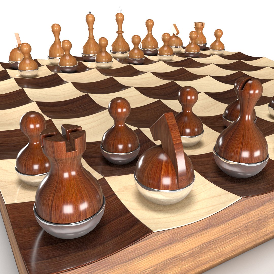 3d Modeled Wobble Chess Set Model
