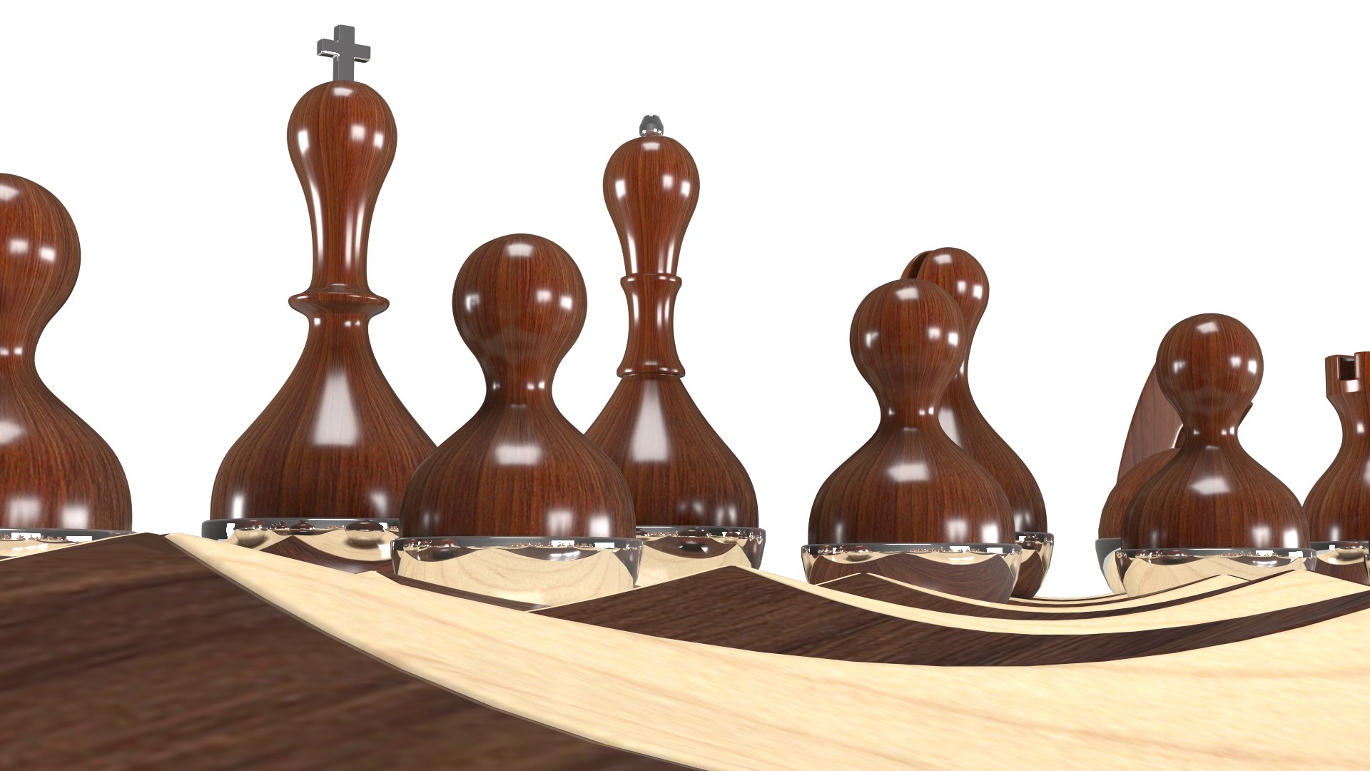 3d Modeled Wobble Chess Set Model