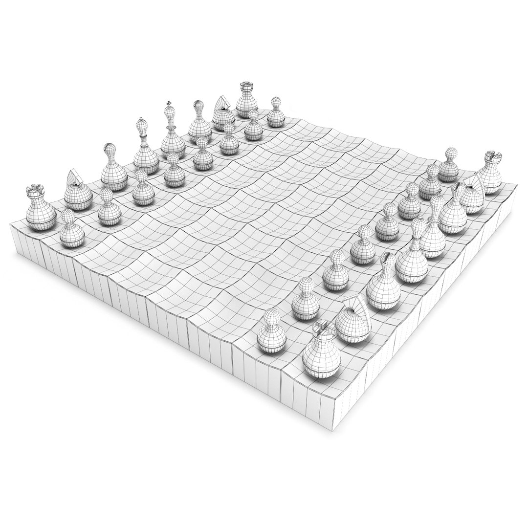 3d Modeled Wobble Chess Set Model