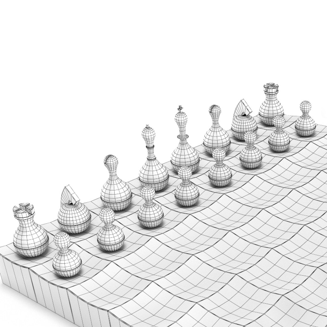 3d Modeled Wobble Chess Set Model
