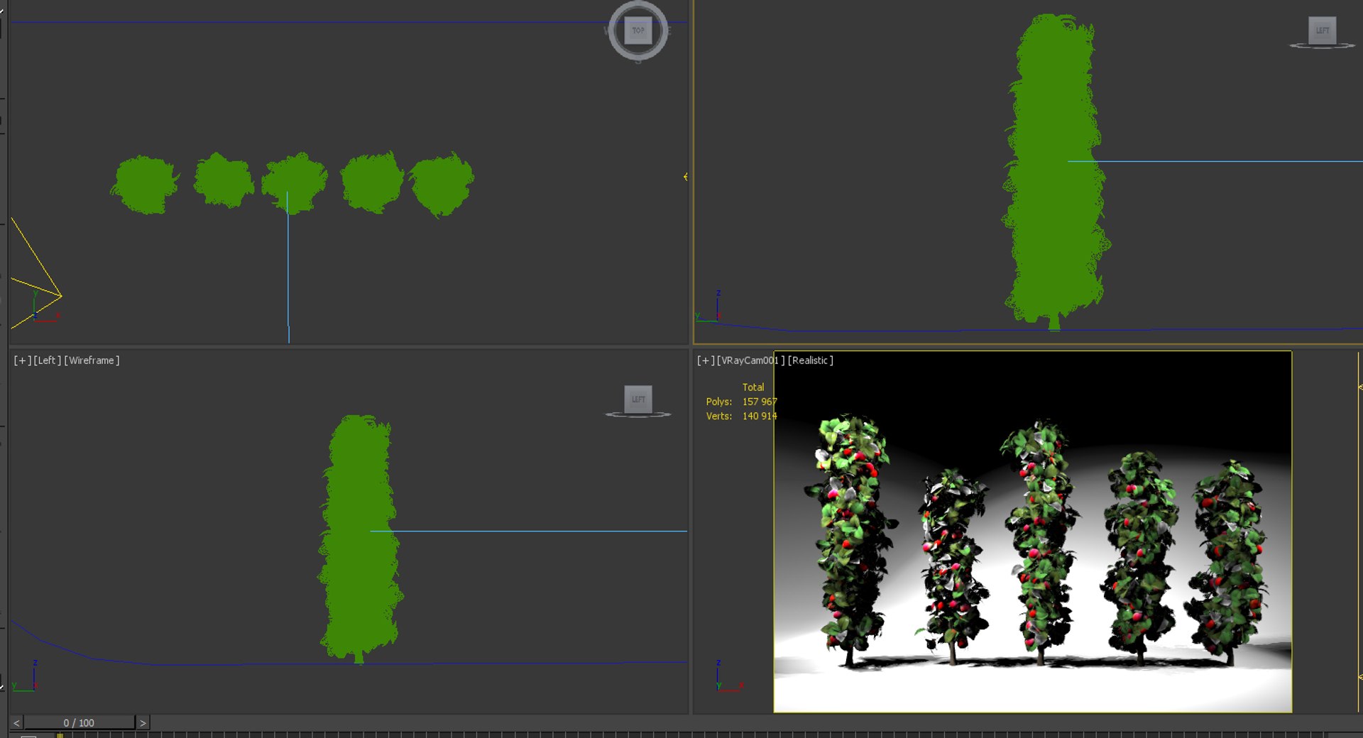 3D Column Apple Trees Set Model - TurboSquid 1199293