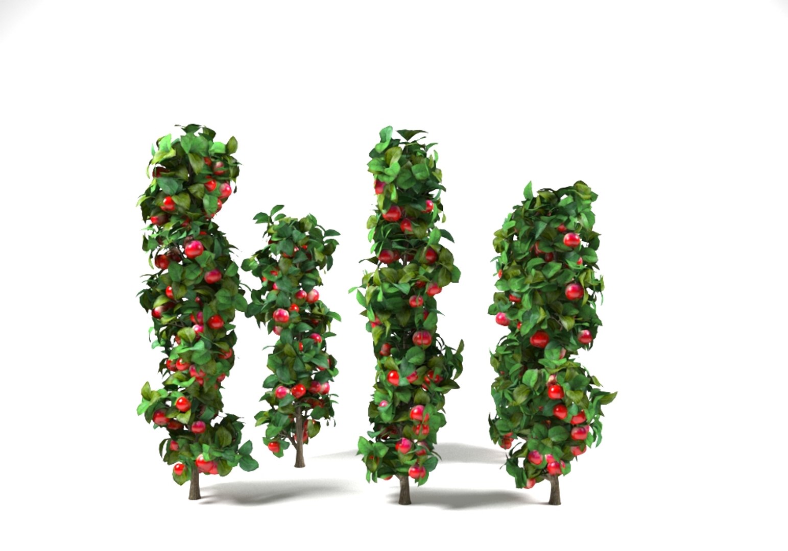 3D Column Apple Trees Set Model - TurboSquid 1199293