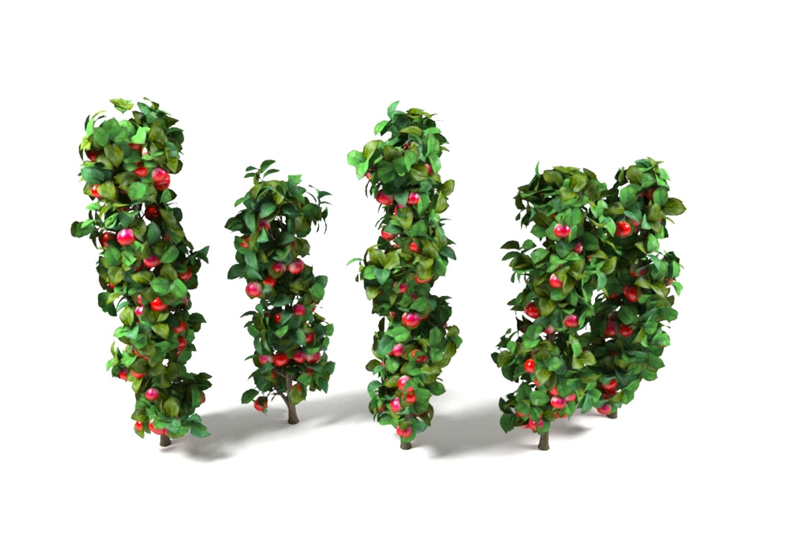 3D Column Apple Trees Set Model - TurboSquid 1199293