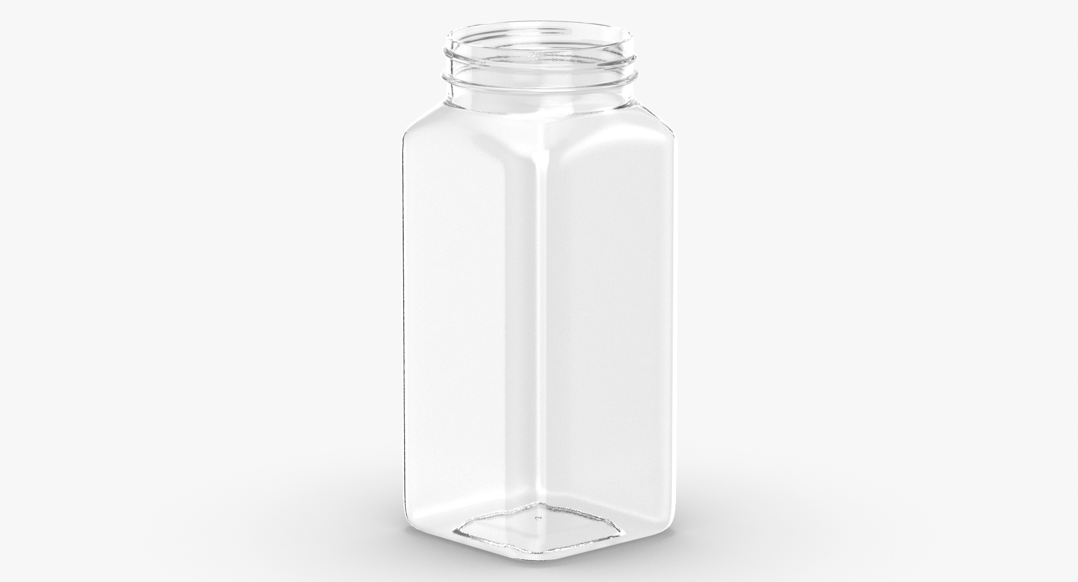 Modello 3D Bottiglia quadrata in plastica 16oz 480ml senza tappo ...