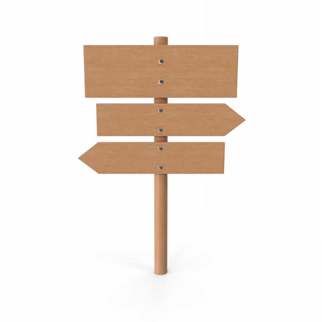 Wooden Sign Post 3D - TurboSquid 1838861