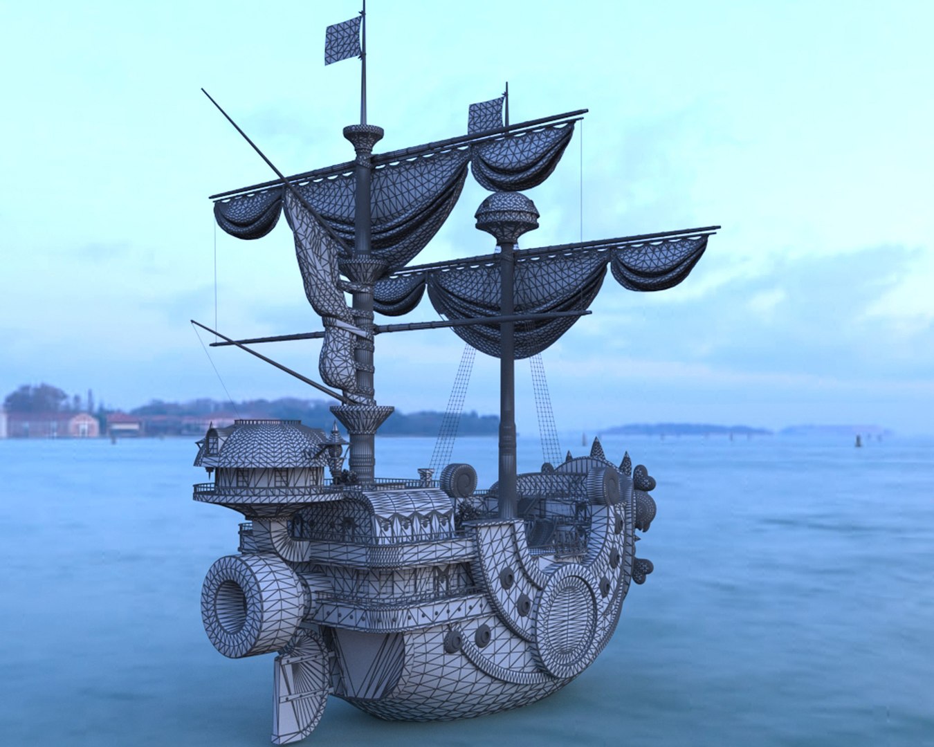 ONE PIECE - THOUSAND SUNNY 3D Model - TurboSquid 2357898