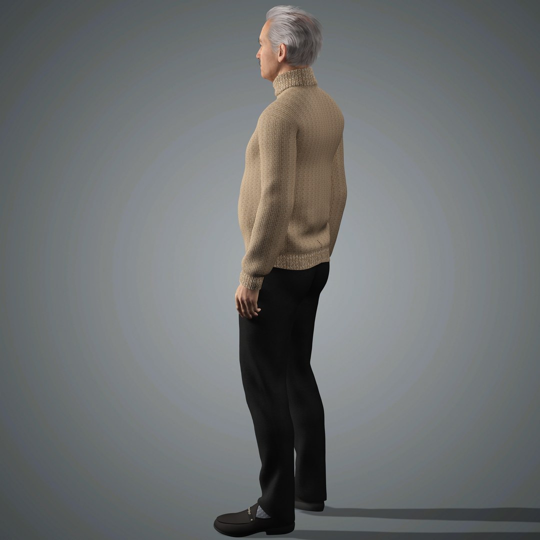 3D Model Cartoon Old Male Character Ready For Game And Animation ...