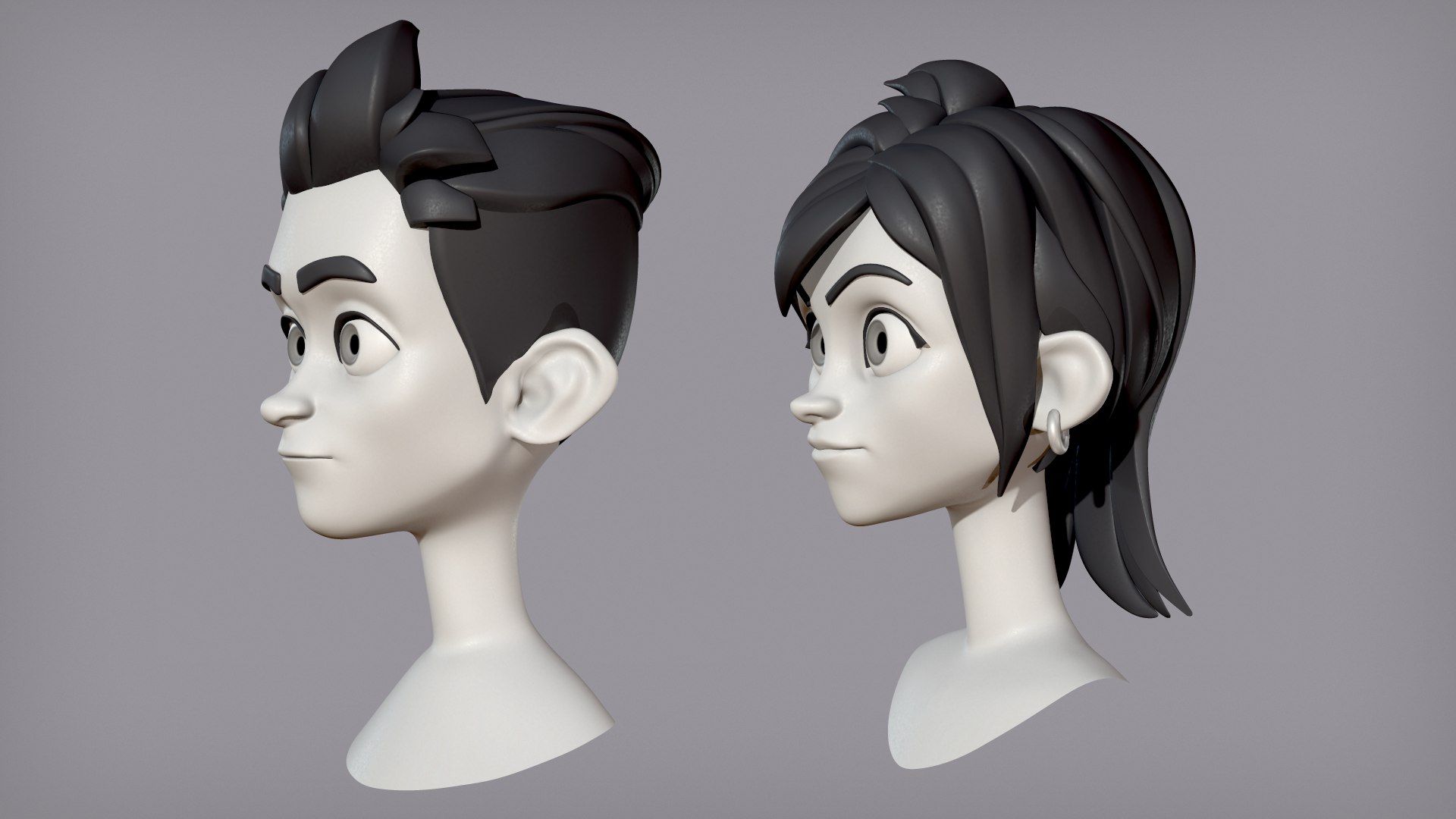 3D Character Head Female Male Model - TurboSquid 1583441