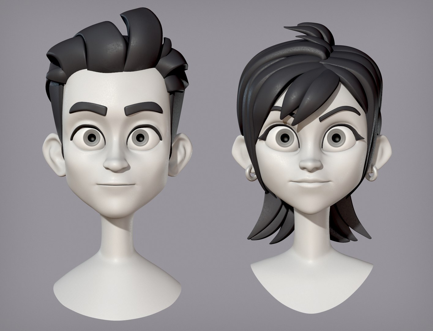 3d Character Head Female Male Model Turbosquid 1583441