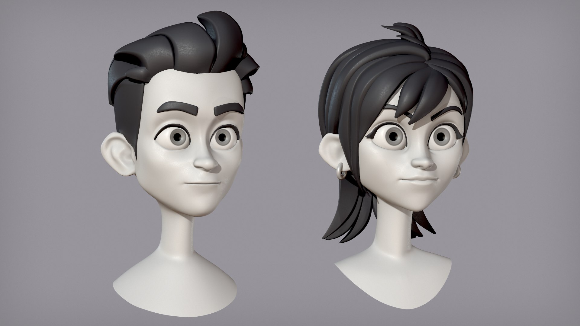 3D Character Head Female Male Model - TurboSquid 1583441