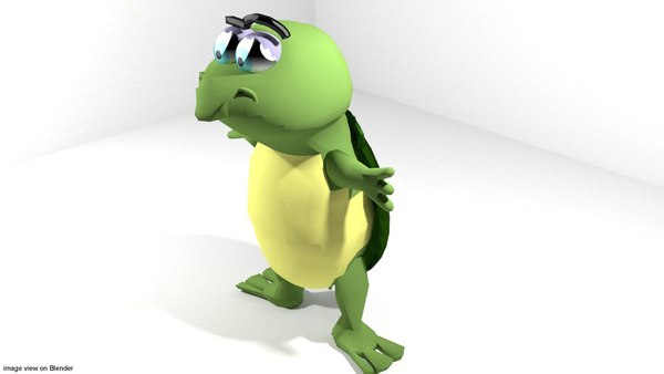 obj cartoon toon turtle
