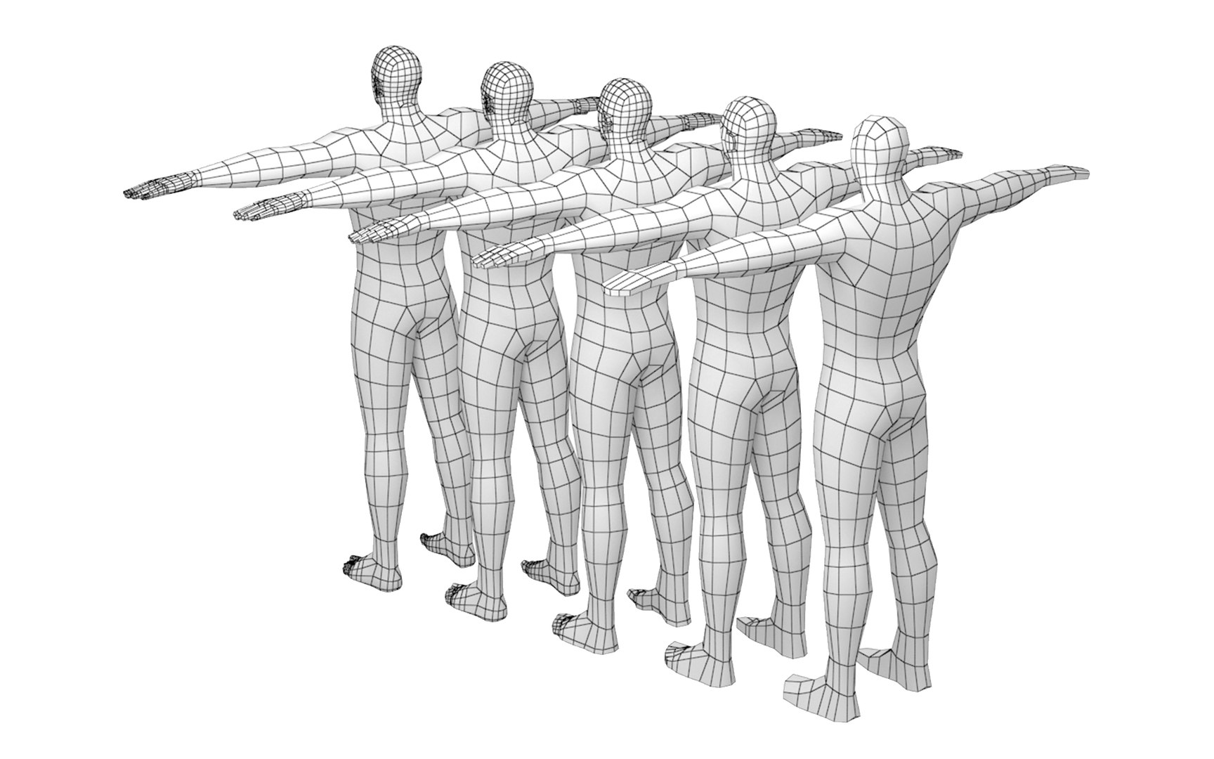 3D Model Hero Male In T-Pose In 5 Topologies - TurboSquid 2212466