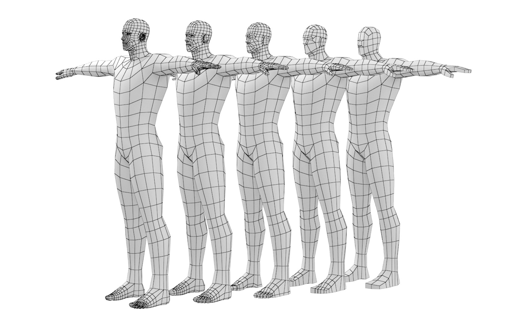 3D Model Hero Male In T-Pose In 5 Topologies - TurboSquid 2212466