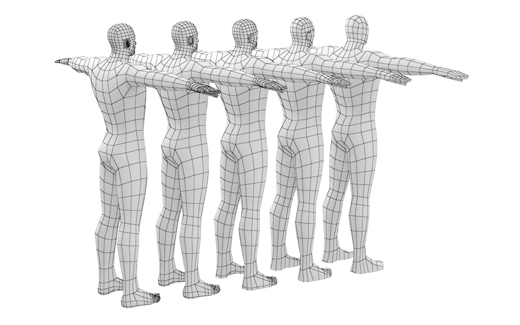 3D Model Hero Male In T-Pose In 5 Topologies - TurboSquid 2212466