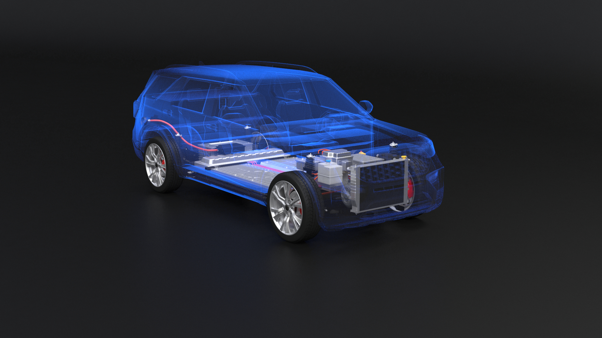 3D Generic Electric Car FWD Chassis X-Ray - TurboSquid 1822586