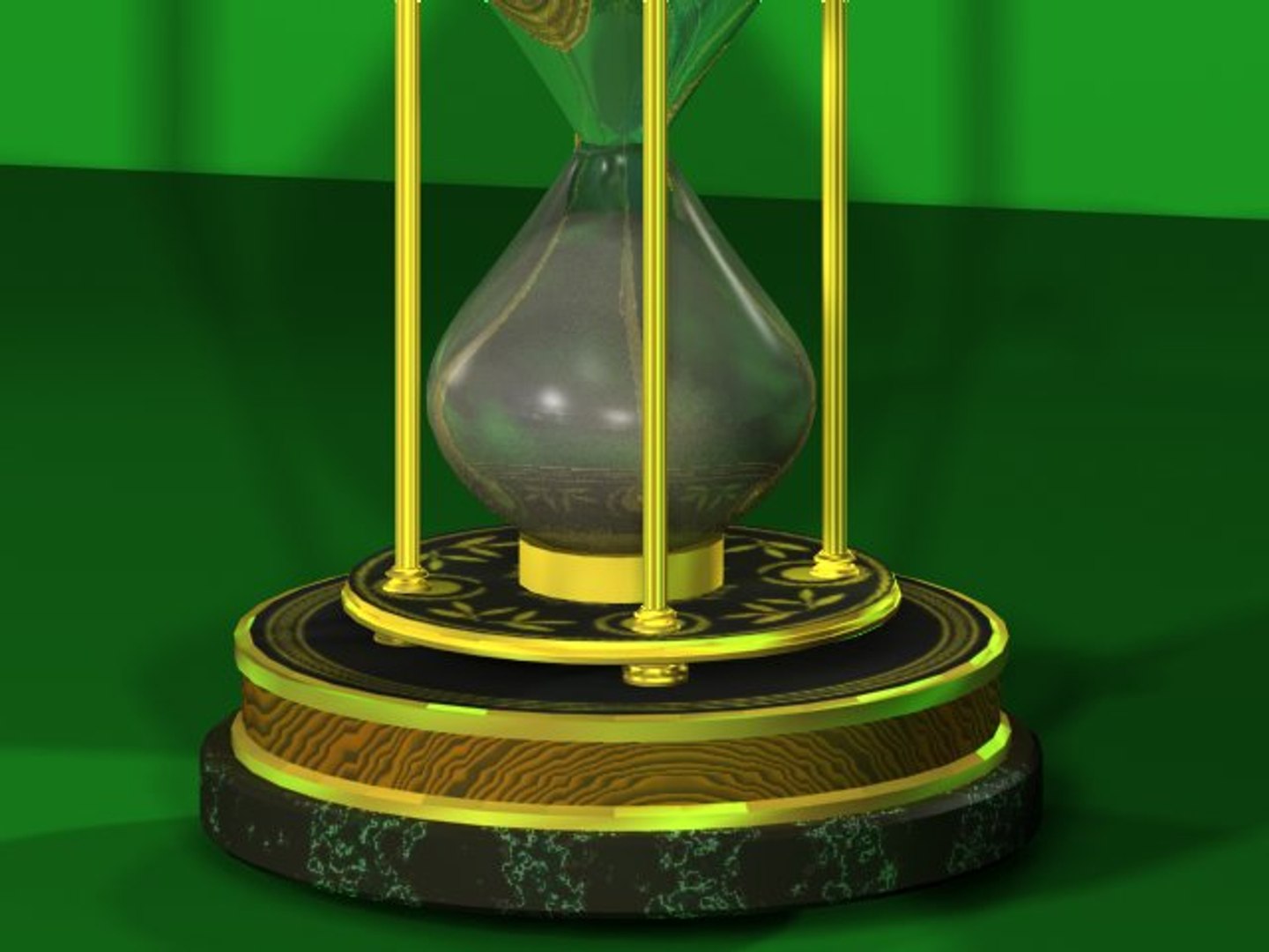 3d Ship Hourglass Glass Model