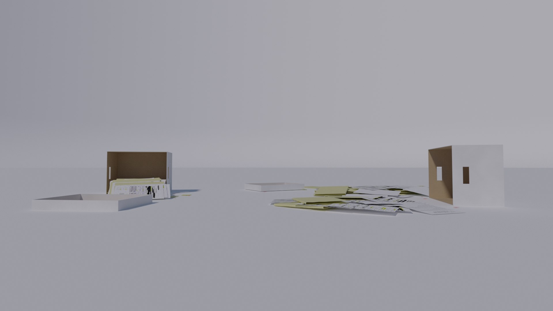 3D Crime Police Investigation Documents Folders Lying On The Ground ...