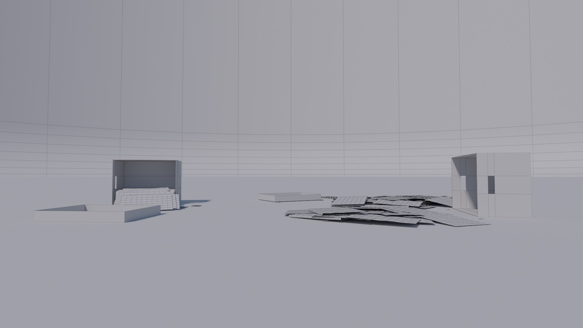 3D Crime Police Investigation Documents Folders Lying On The Ground ...