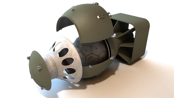 Fat Man atomic bomb with interior 3D model - TurboSquid 1722195
